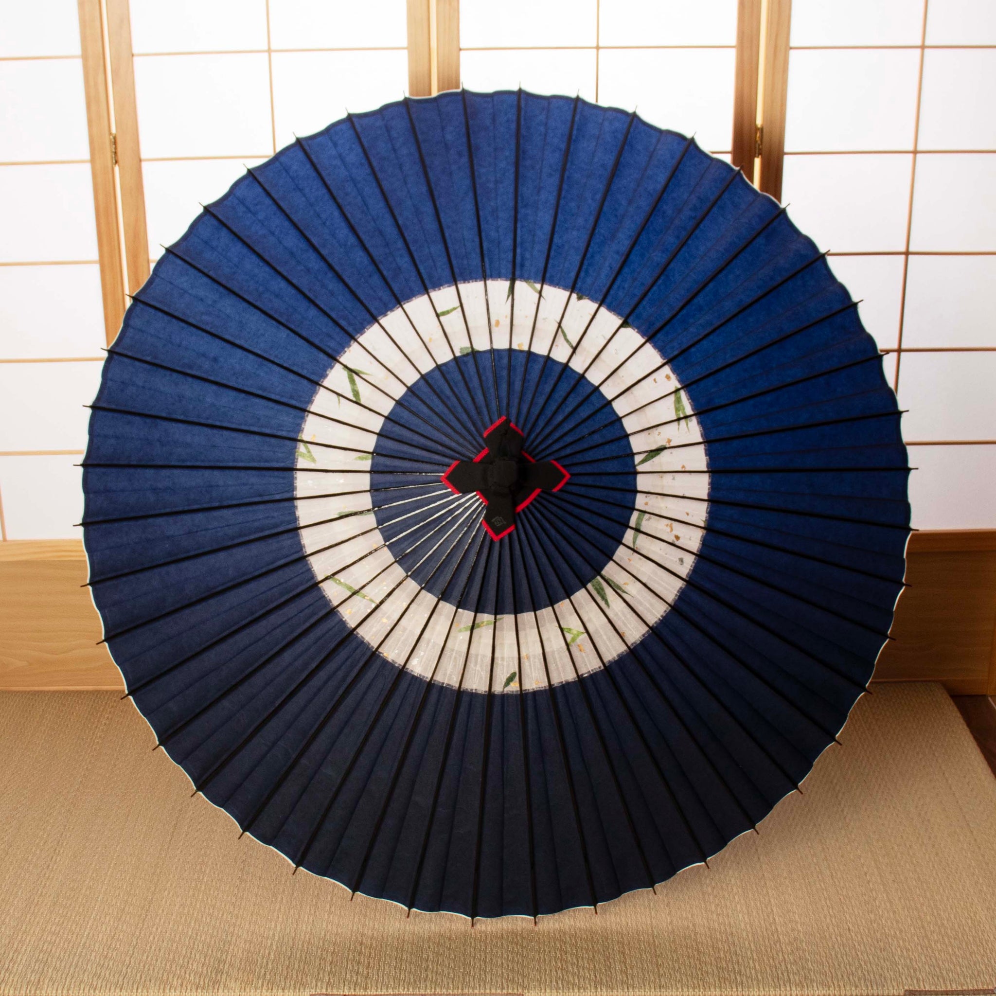 New Release: Indigo Wagasa with Bamboo Leaf Pattern - Kyoto Wagasa ...